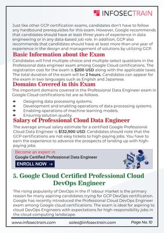 Google Cloud Certifications @ Infosectrain | PDF