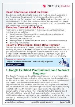 Google Cloud Certifications @ Infosectrain | PDF
