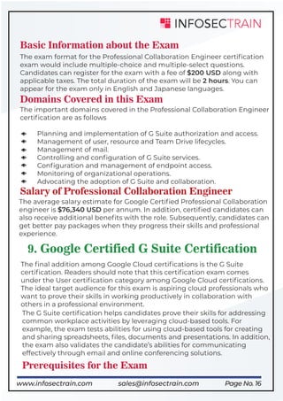 Google Cloud Certifications @ Infosectrain | PDF