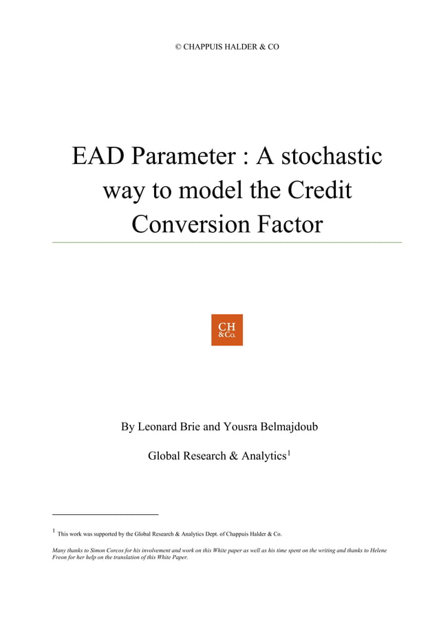 EAD Parameter : A stochastic way to model the Credit Conversion Factor ...