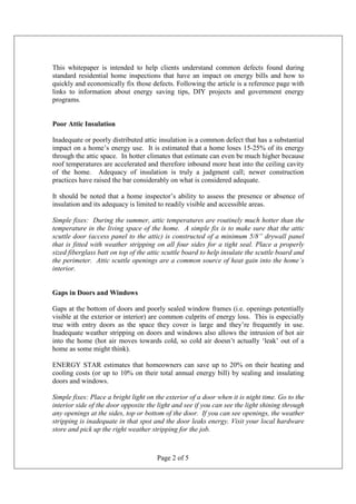 Whitepaper Home defects that impact energy bills | PDF