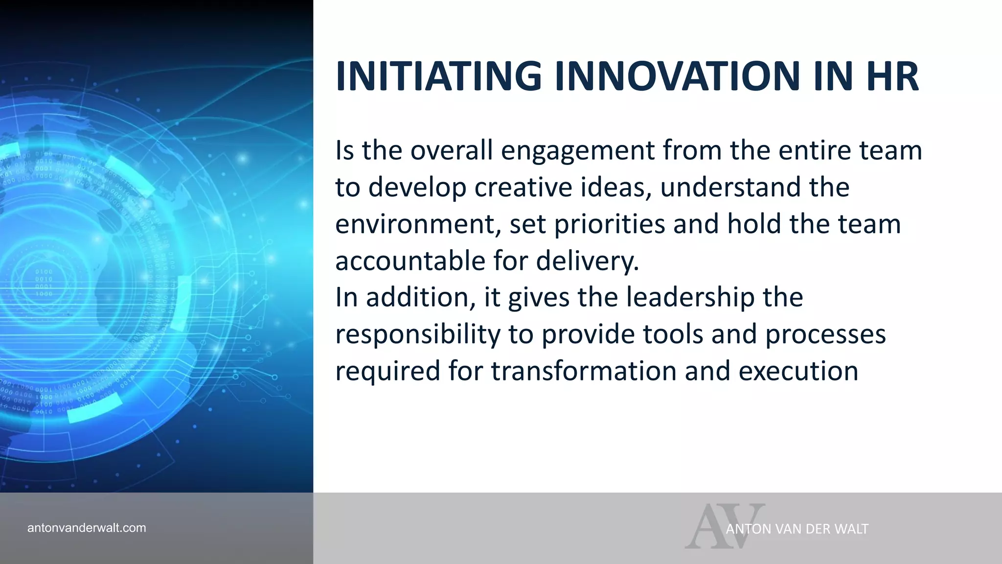 Innovate HR - Moving your team from Transactional to Strategic HR | PPT