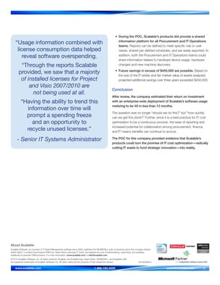 IT Cost Optimization POC Highlights: Creating Business Value from Software Usage Metering | PDF