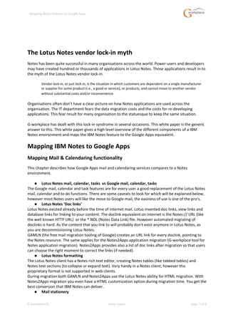 White paper Lotus to Google: feature mapping | PDF | Desktop Publishing ...