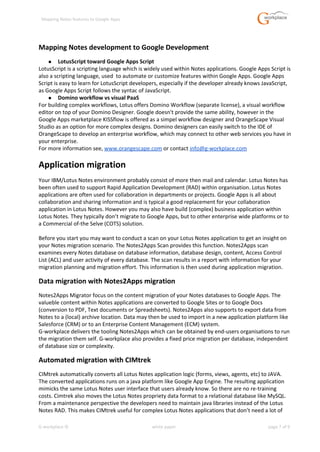 White paper Lotus to Google: feature mapping | PDF | Desktop Publishing | Computer Software and ...