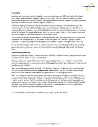Whitepaper, lynx secure rootkit detection & protection by means of ...