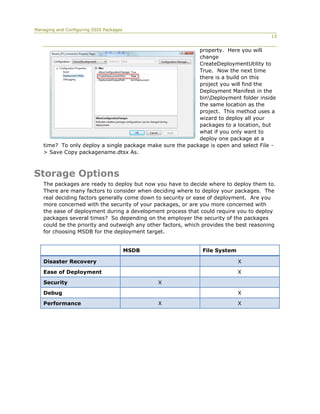 Whitepaper Managing & Configuring SSIS Packages | PDF