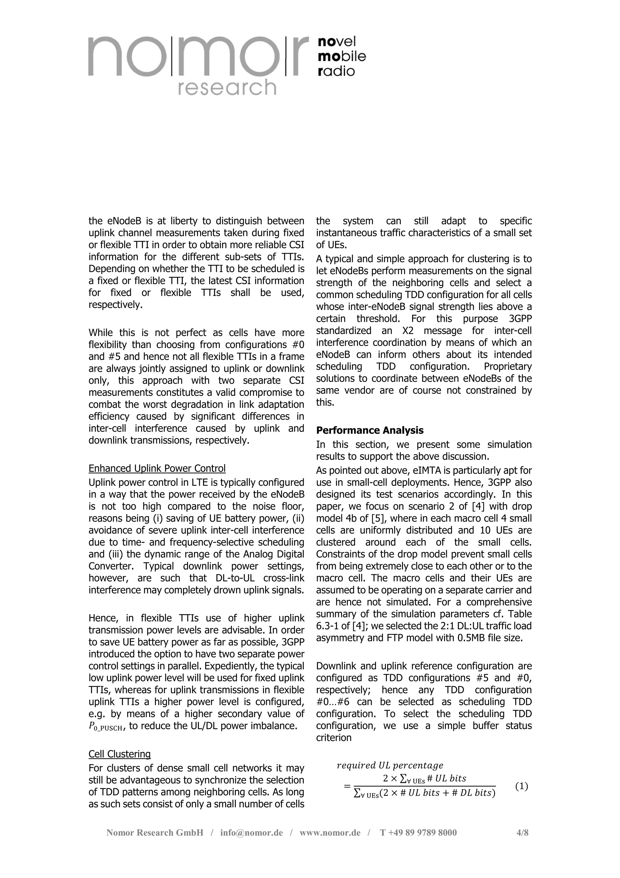White Paper Dynamic Tdd For Lte A Eimta And 5g Pdf Computer
