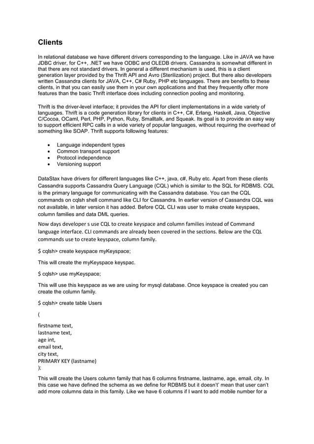 White paper on cassandra | PDF | Databases | Computer Software and Applications