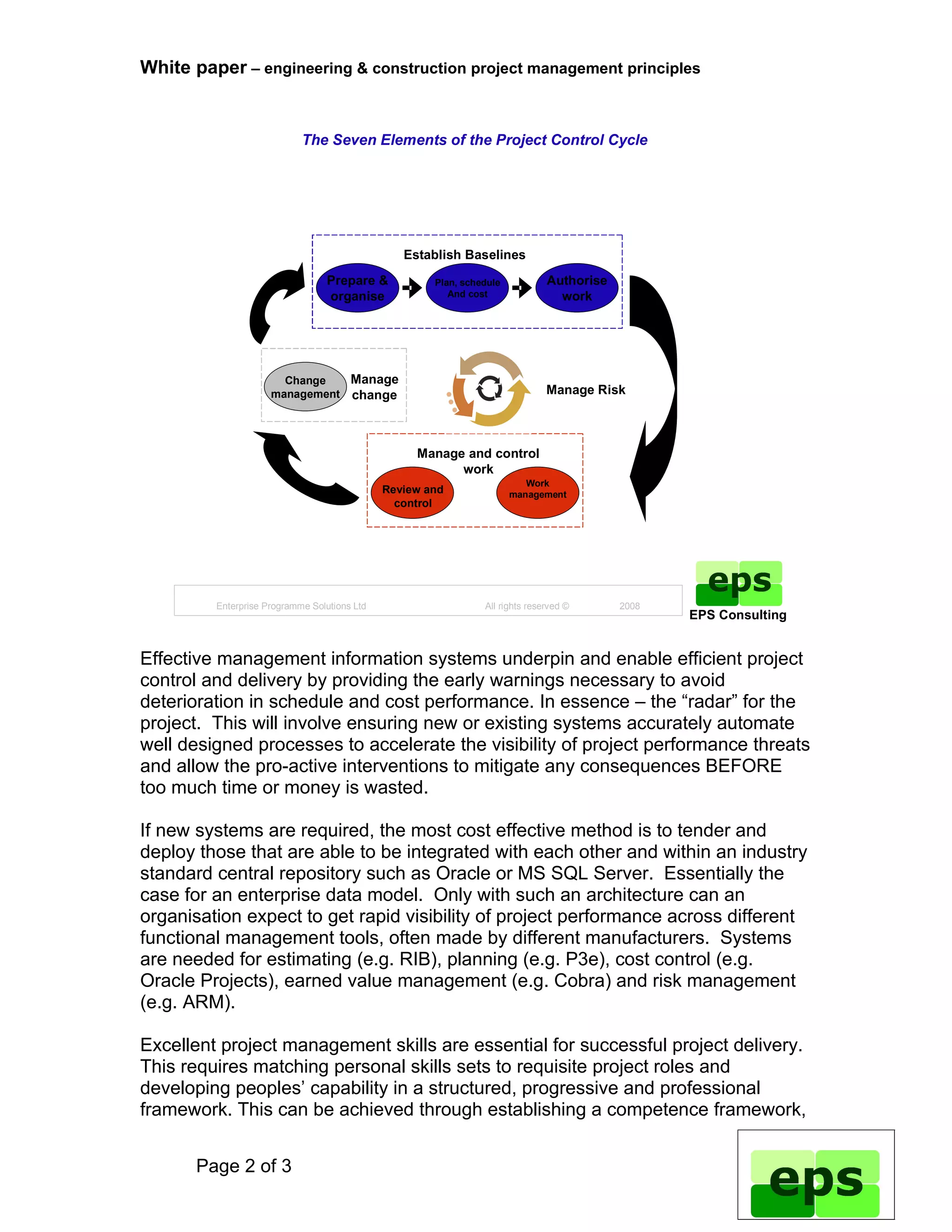 Engineering Project Management Framework white paper | DOC | Construction Industry | Industries