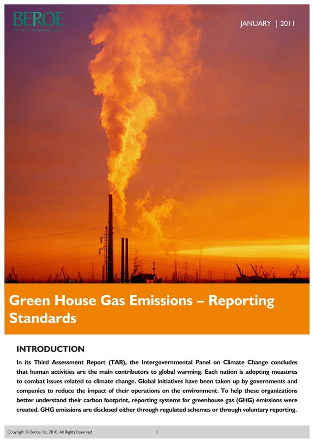 Green House Gas Emission – Reporting Standards | PDF | Environmental ...