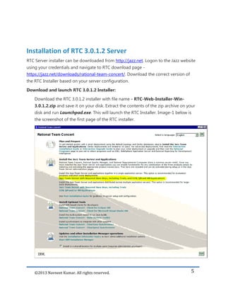 Whitepaper on Installation and configuration if IBM RTC 3.0.1.2 on ...