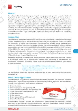 Whitepaper oracle applications_updated with new opkey logo | PDF