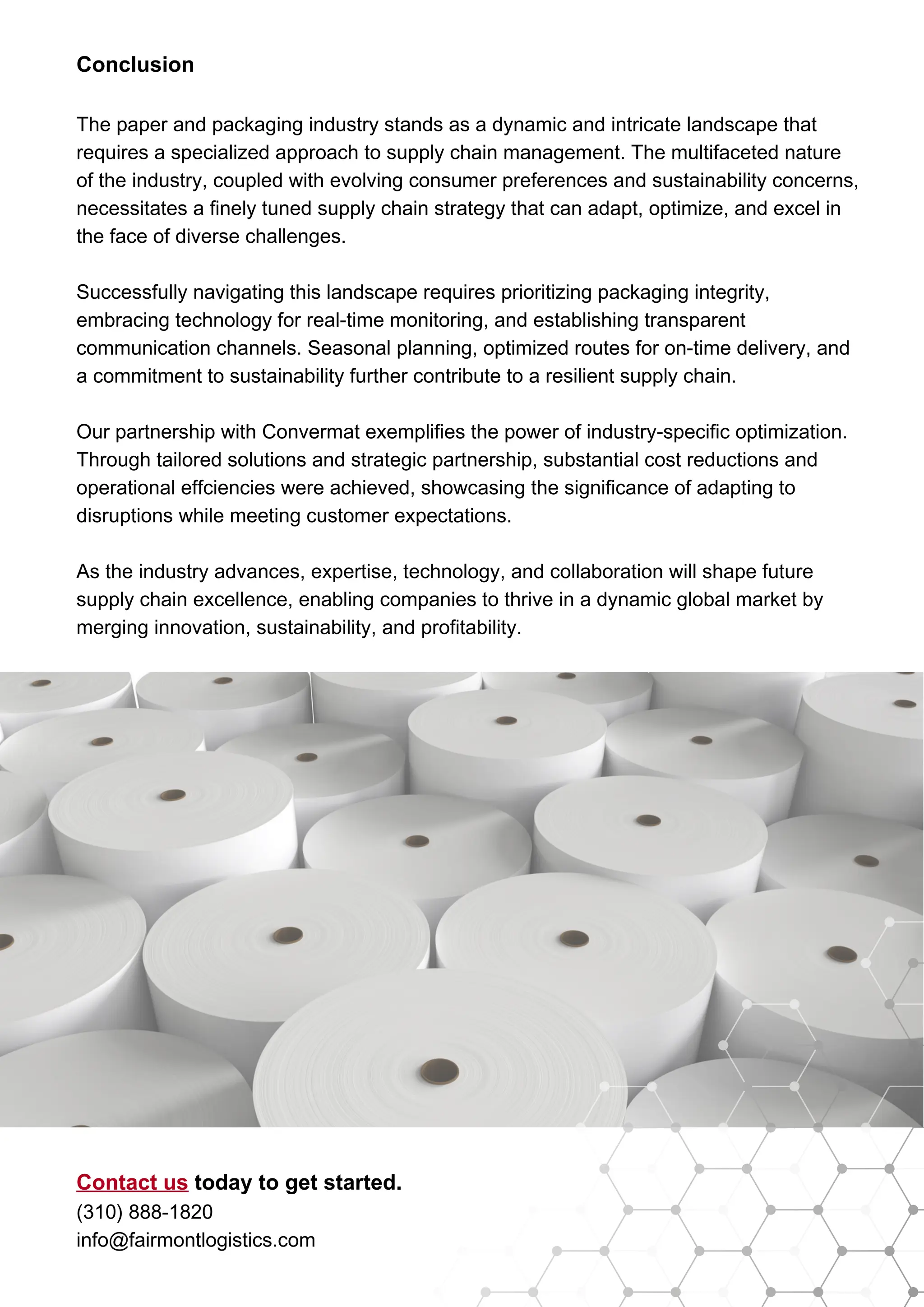 Fairmont Logistics Whitepaper Paper & Packaging | PDF