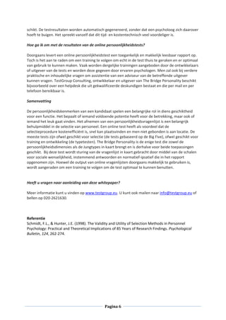 Whitepaperpersoonlijkheidstesten | PDF | Resume Writing and Advice ...