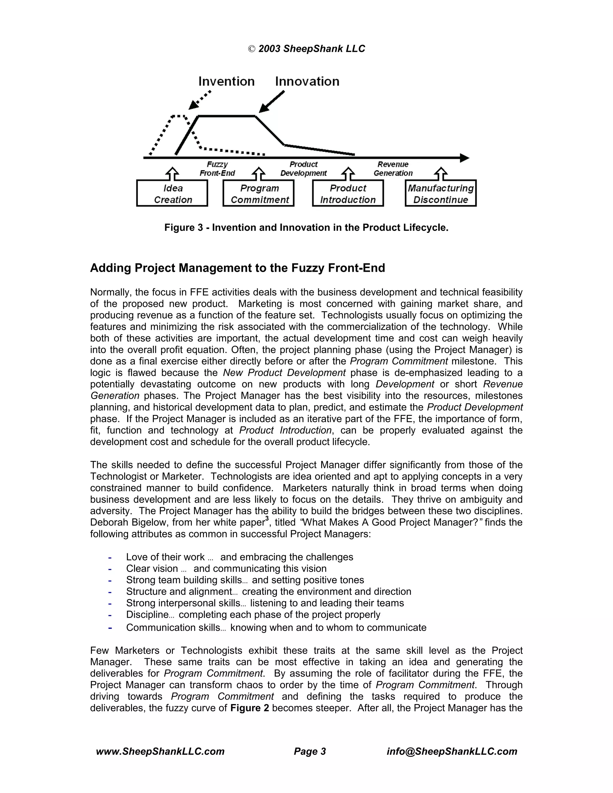 Project Management in the Fuzzy Front-End | PDF