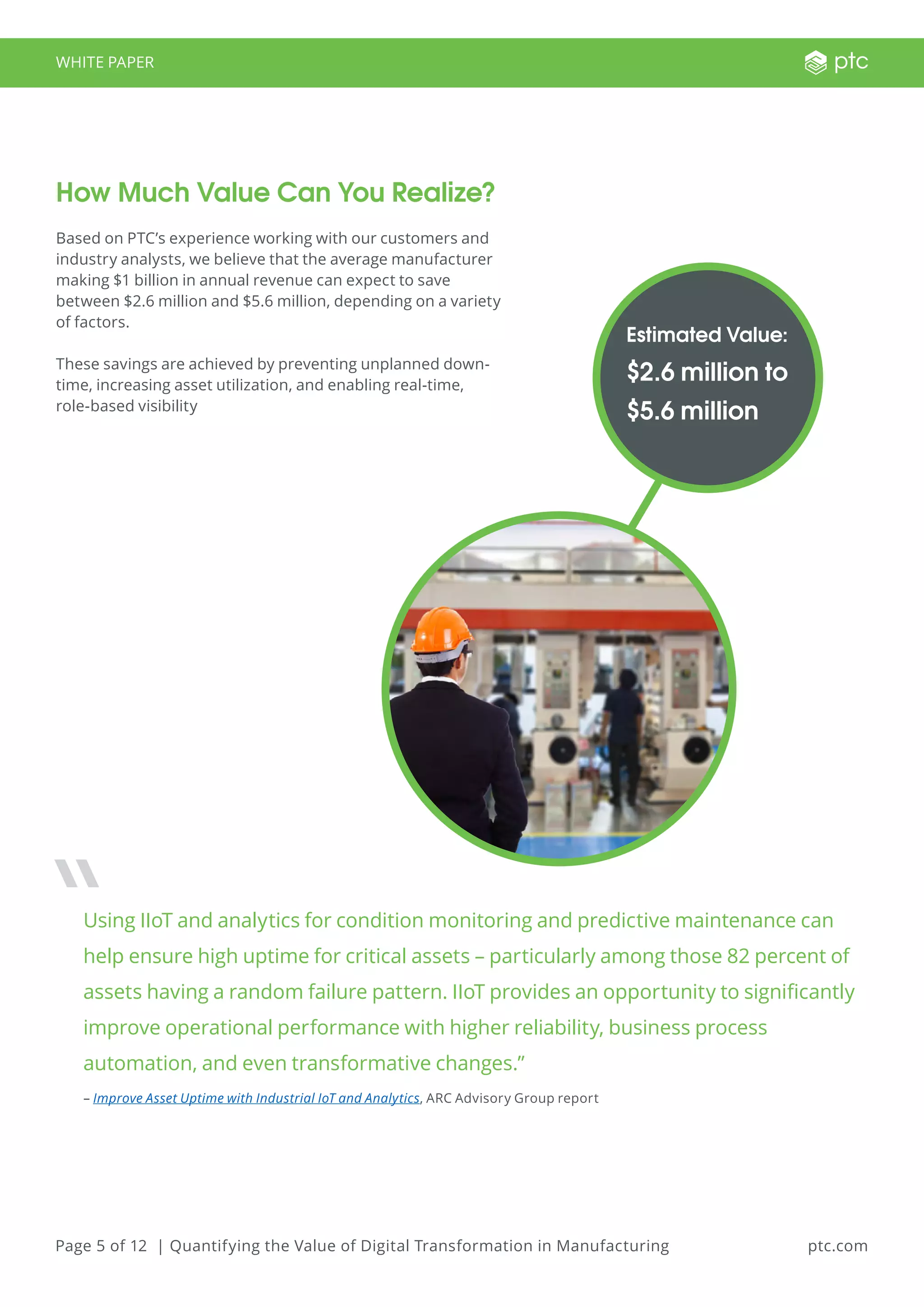 Quantifying the Value of Digital Transformation in Manufacturing | PDF