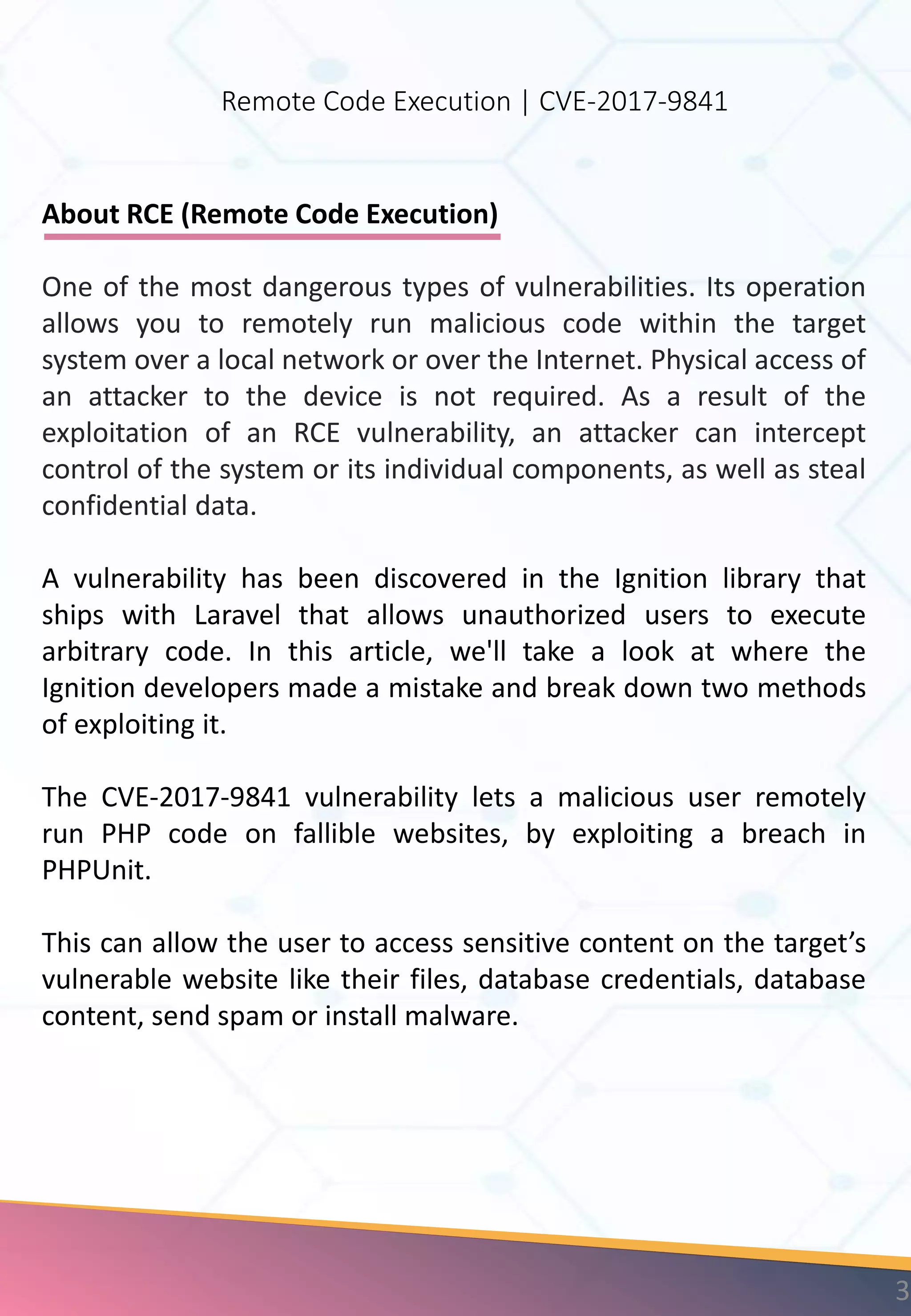 Whitepaper Rce Cve20179841 Remote Code Execution Laravel Pdf