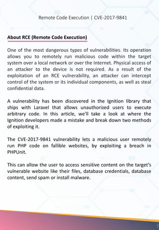 Whitepaper rce cve_2017_9841 | Remote Code Execution Laravel | PDF