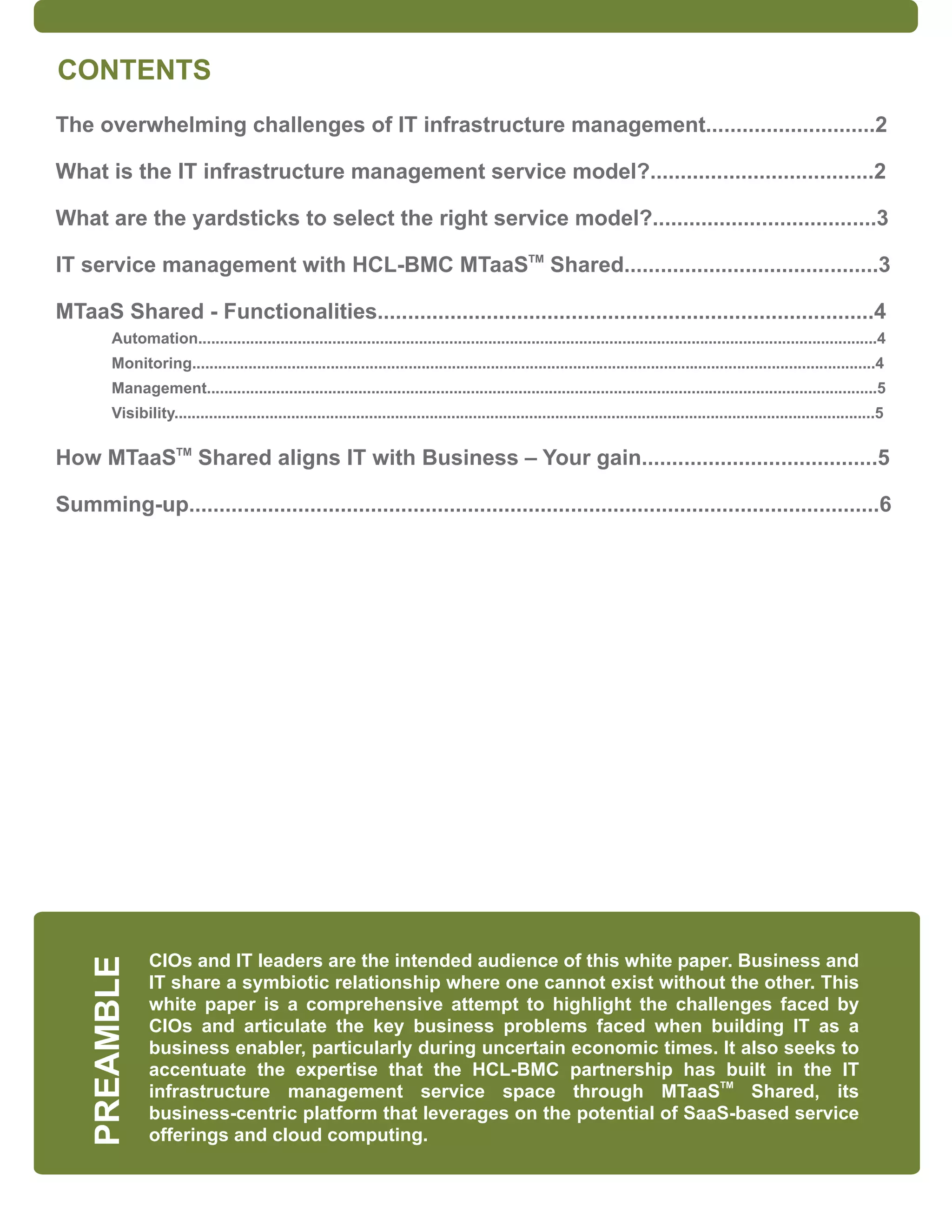 HCLT Whitepaper: The overwhelming challenges of IT infrastructure management | PDF