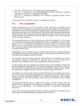 HCLT Whitepaper : ITSM Approach for Clouds | PDF