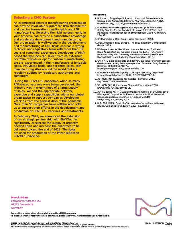 Regulatory Considerations for Excipients used in Lipid Nanoparticles | PDF