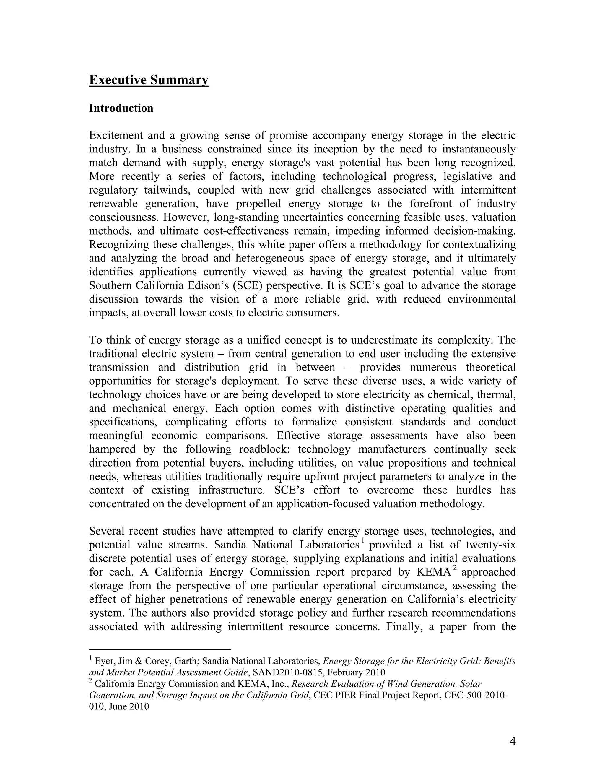 Valuation of Energy Storage White Paper by SCE | PDF