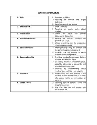 White paper structure | PDF