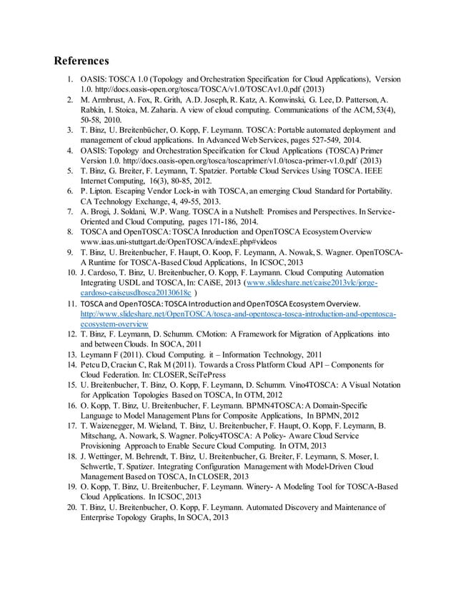 An overview of the OASIS TOSCA standard: Topology and Orchestration ...