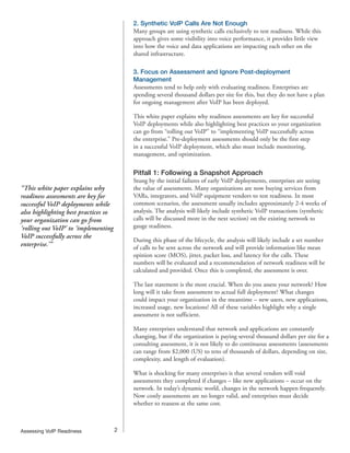 Avoid Three Common Pitfalls With VoIP Readiness Assessments | PDF