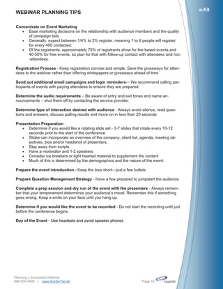 Planning a Successful Webinar: timelines, checklists, tools and tips | PDF