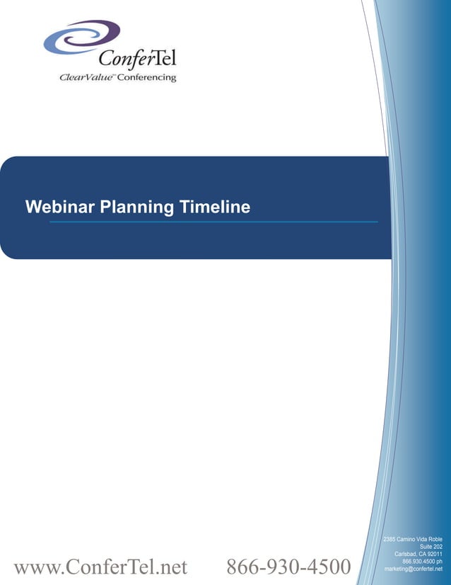 Webinar Planning Timeline | PDF
