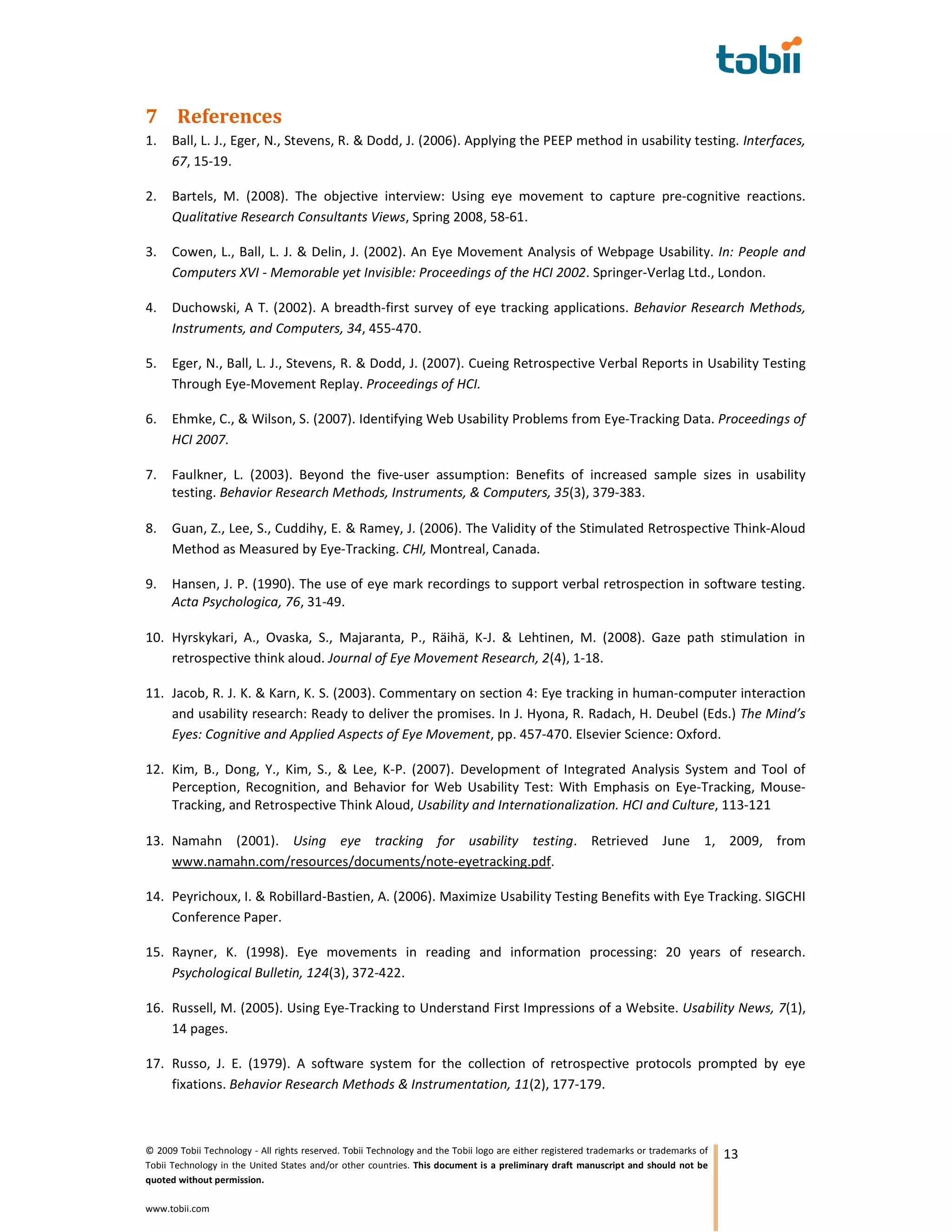 Using Retrospective Think Aloud With Eye Tracking Usability Testing | PDF