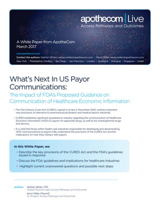 WHITE PAPER: What’s Next in US Payor Communications: The Impact of FDA ...
