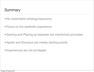 Apollo and Dionysus at Play | PDF