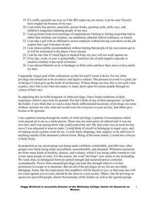 White Privilege Unpacking The Invisible Knapsack