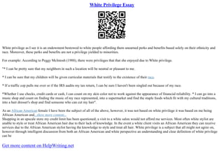 White Privilege Analysis | PDF
