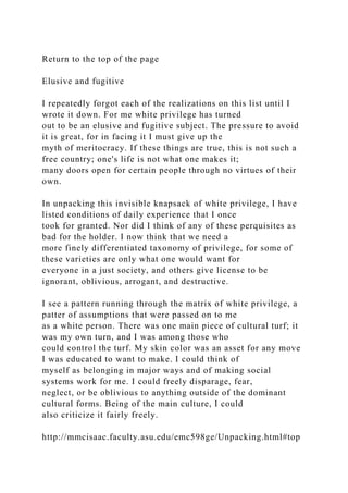 White Privilege Unpacking the Invisible Knapsack • Daily .docx