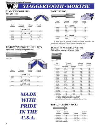 Whiteside Machine Company Router Bit Catalog | PDF
