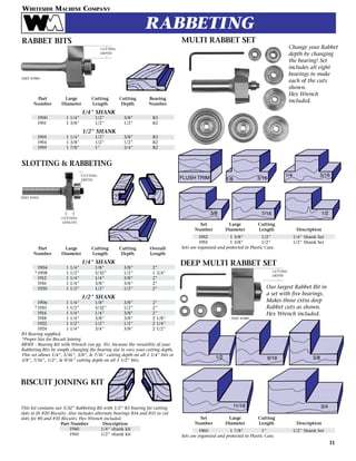 Whiteside Machine Company Router Bit Catalog | PDF