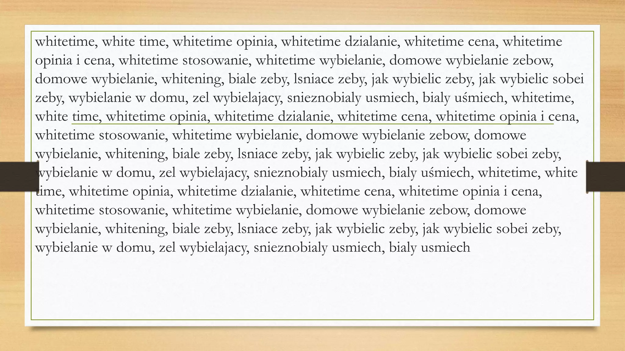 Whitetime - opinia i cena | PDF
