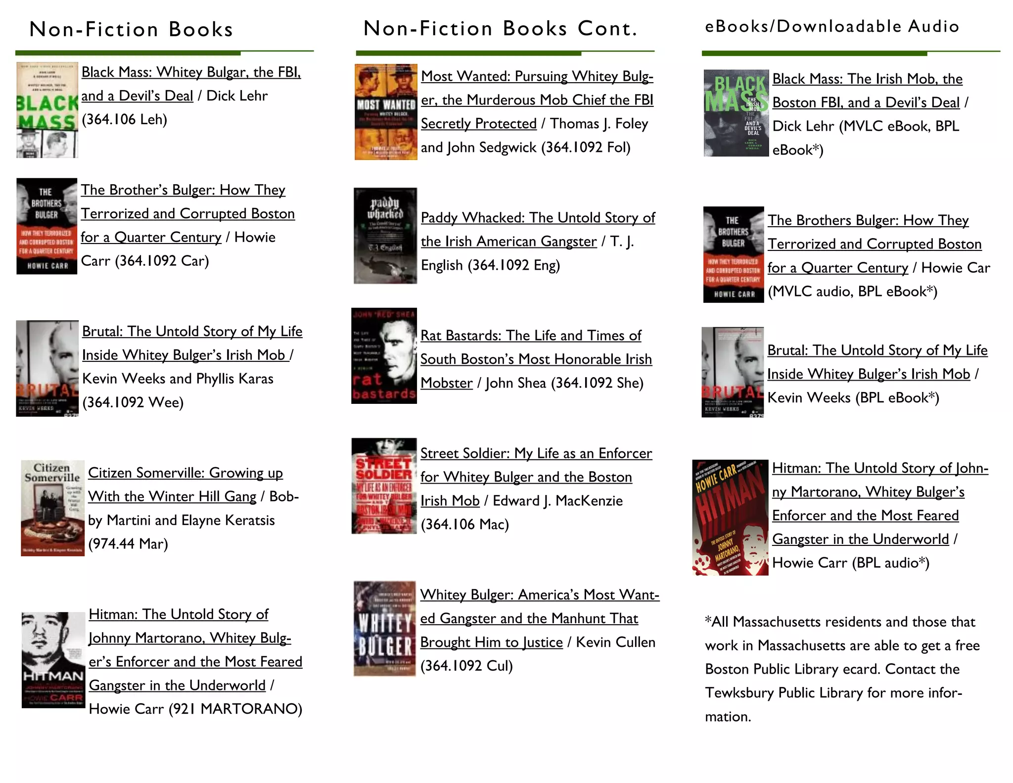 Whitey Bulger Resource Guide | PDF