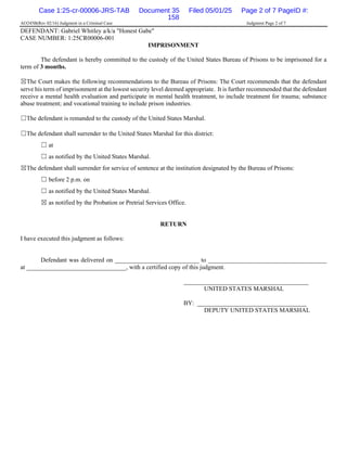 "Honest" Gabe Whitley Sentencing Documents | PDF