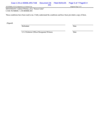 "Honest" Gabe Whitley Sentencing Documents | PDF