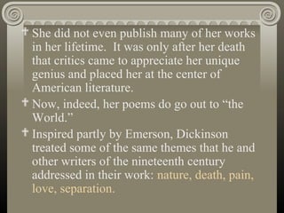 Whitman dickinson | PPT | Poetry | Books and Literature