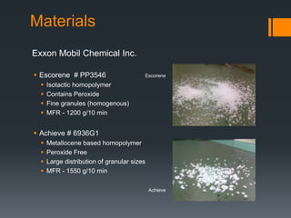 Characterization of Exxon Mobil Escorene and Achieve Polypropylene Melt ...