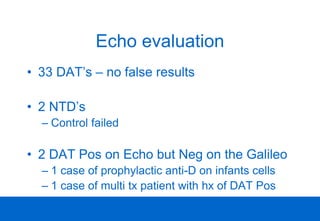 Evaluation and Experience of use in a hospital blood transfusion ...