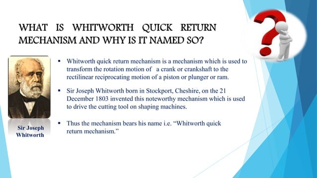 Whitworth quick return mechanism | PPTX