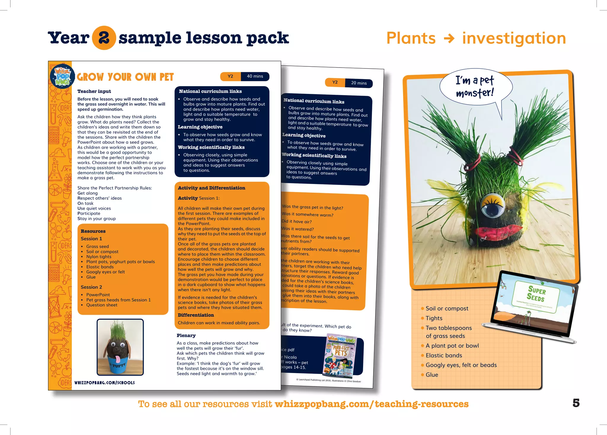 Whizz Pop Bang primary science teaching resources sample pack | PDF