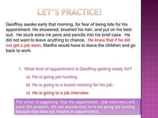 Making inferences (definition, strategies, exercises) | PPT